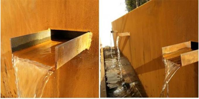 Large Wall Corten Steel Pond Water Feature Pre rusted ISO9001