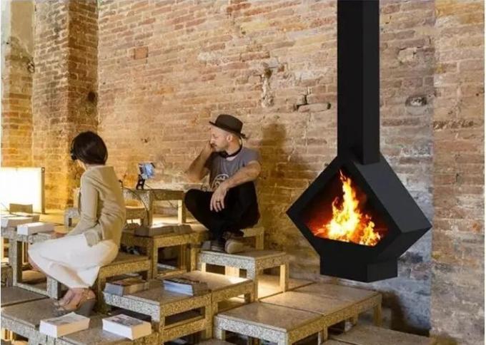 Indoor Wood Burning Suspended Fireplace Ceiling Mounted Hanging Stove