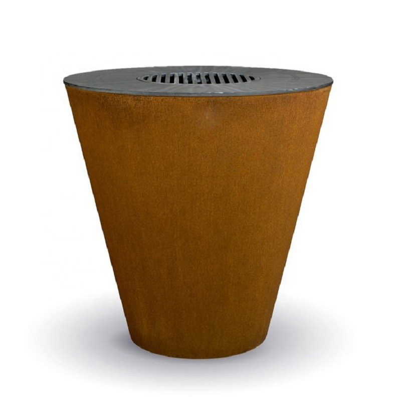Modern Cone Barbecue Corten Steel Outdoor Stove Top Grill Wood Burning